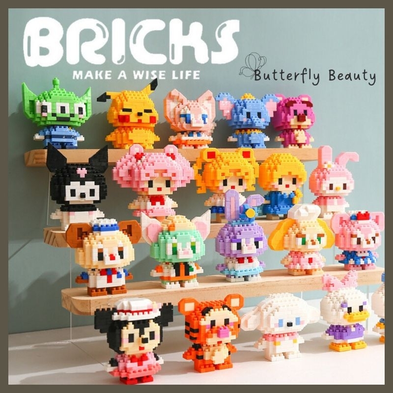 Jual BRICKS Mainan Balok Susun Disney Mini Blok Karakter Kartun Block Mainan Anak 3D Puzzle Nano ...