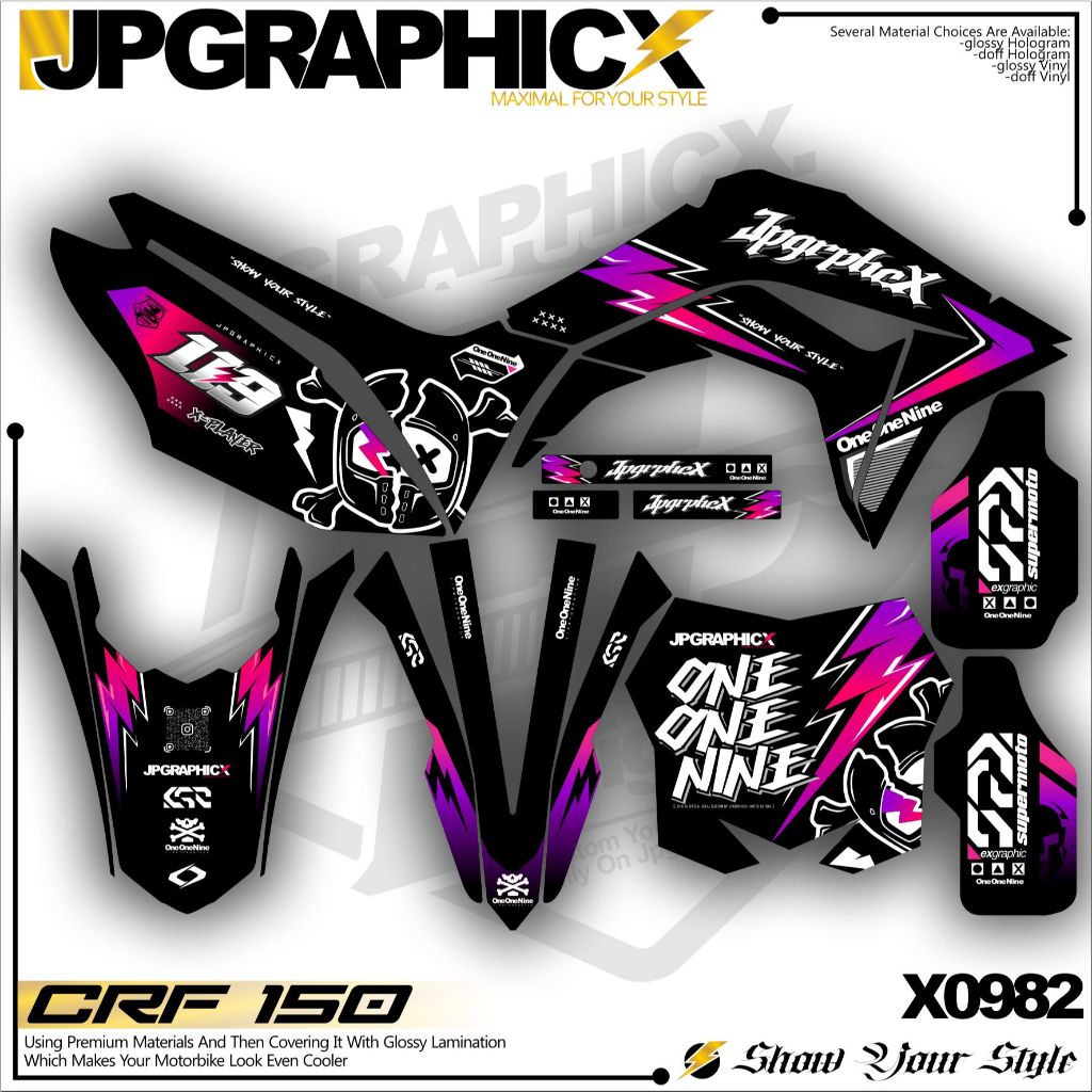 Jual DECAL ONE ONE NINE TERBARU HONDA CRF 150L SUPER GLOSS/FINISHING ...