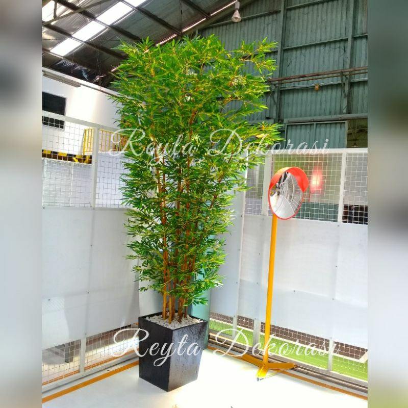 Jual pohon bambu 3mtr dekorasi artificial - pohon hias daun bambu ...