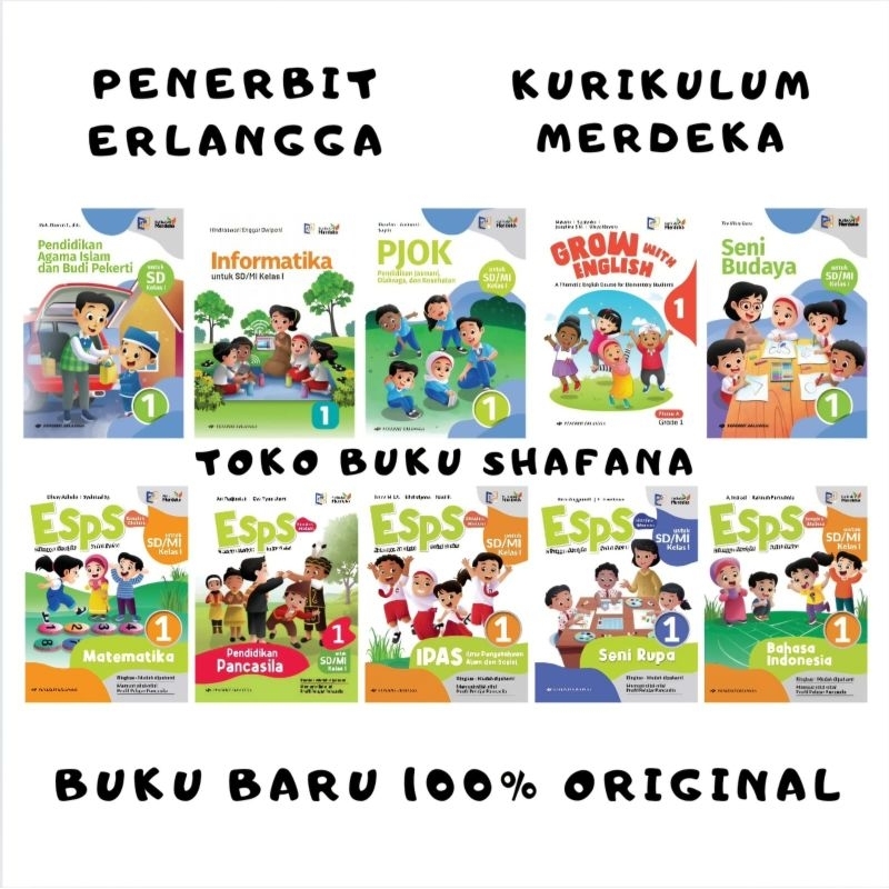 Jual BUKU PAKET PENERBIT ERLANGGA KELAS 1 SD KURIKULUM MERDEKA KM - BUKU PELAJARAN ESPS ORIGINAL ...