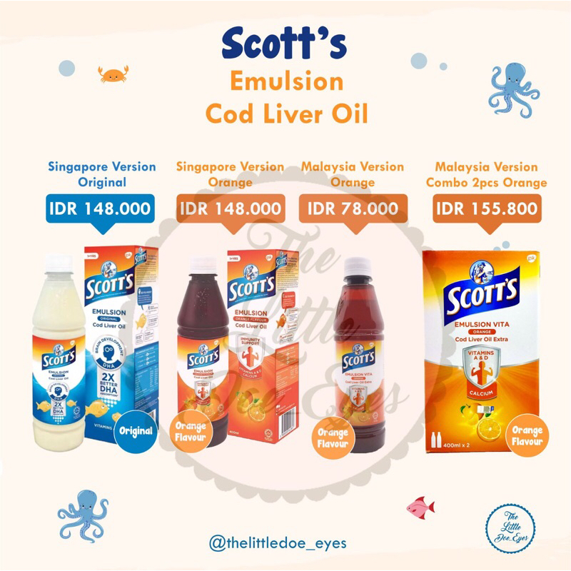 Jual [READY] Scott’s Elmulsion Cod Liver Oil (Singapore or Malay ...