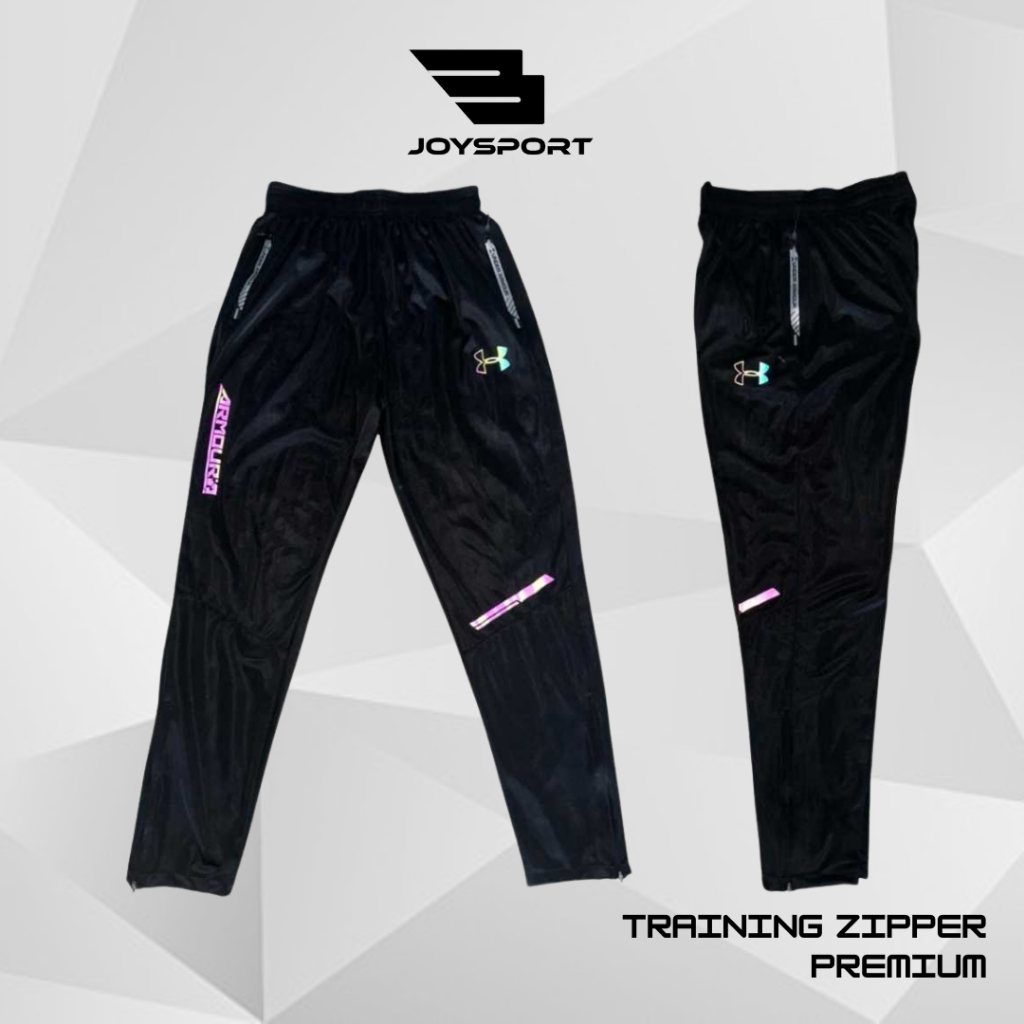 Jual Celana Training Panjang Olah Raga Saku Resleting Waterproof Bahan ...