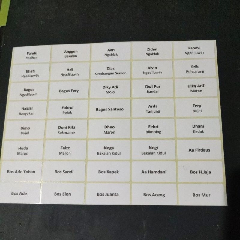 Jual Print label 108(1,8x3,8cm) isi 40 nama | Shopee Indonesia