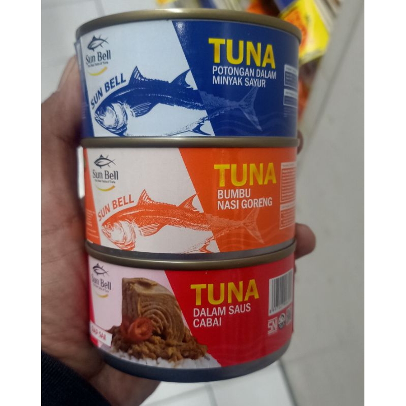 Jual Sun Bell Tuna Chunk In Vegetable Oil 185 gr SunBell Tuna Kaleng ...