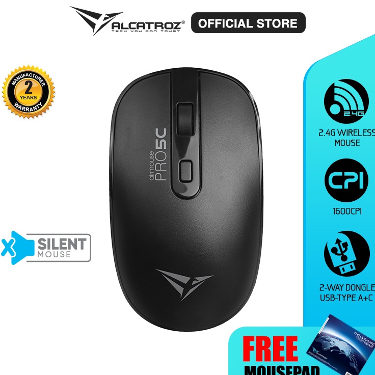 Jual Harga Murah Mouse Wireless Alcatroz AirMouse Pro 5C Silent Click ...