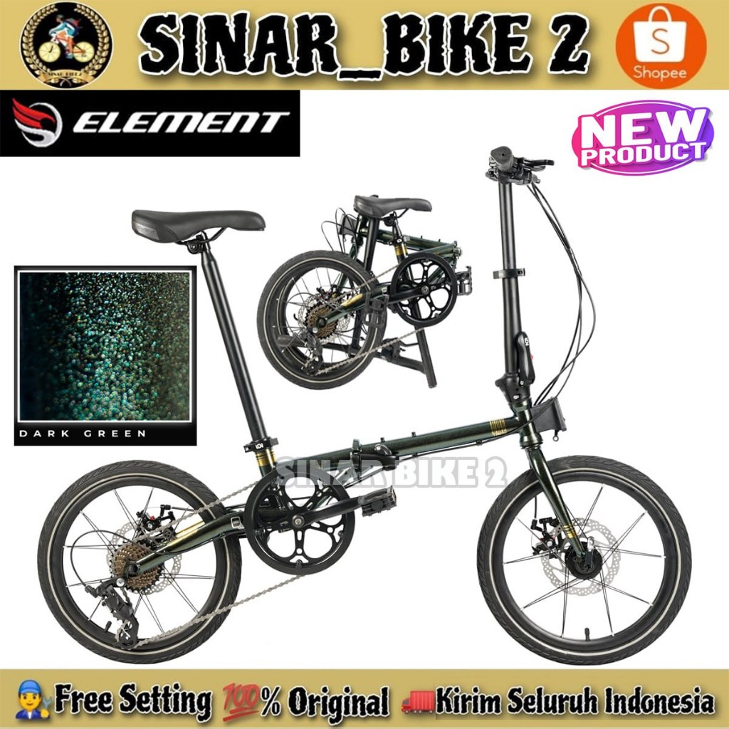 Jual Sepeda Lipat ELEMENT TROY STRIPLINE CHAMELEON 8 Speed Ukuran 16 Inch Folding Bike | Shopee ...