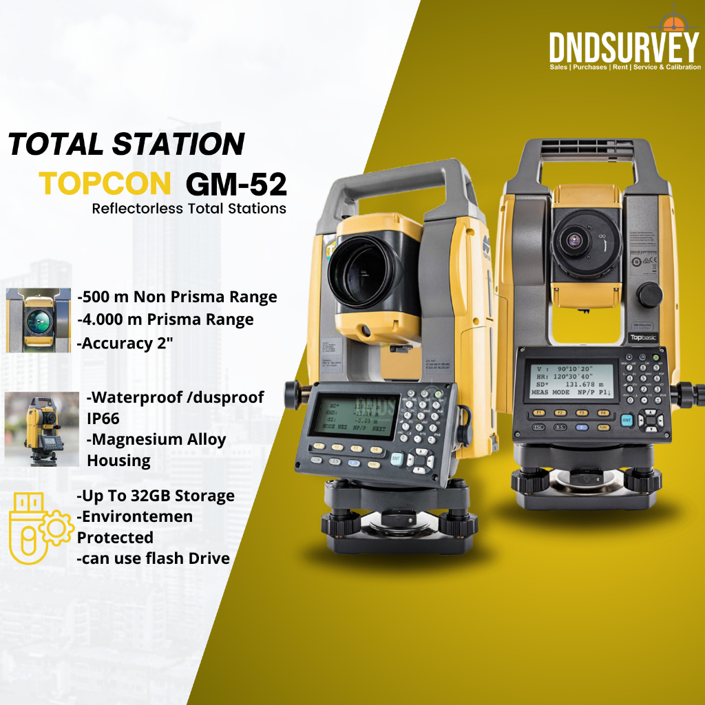 Jual Total Station Topcon GM-52 TS Laser Alat Ukur Survey Garansi 1 ...
