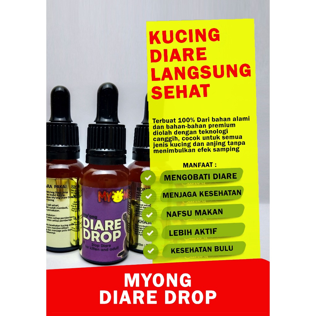 Jual OBAT KUCING MENCRET MY'ONG DIARE DROP SAKIT LESU KURUS MALNUTRISI ...
