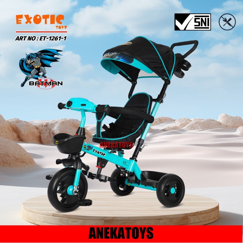 Jual Sepeda Roda Tiga Exotic ET1261-1 Batman Rakit Tanpa Alat | Shopee ...