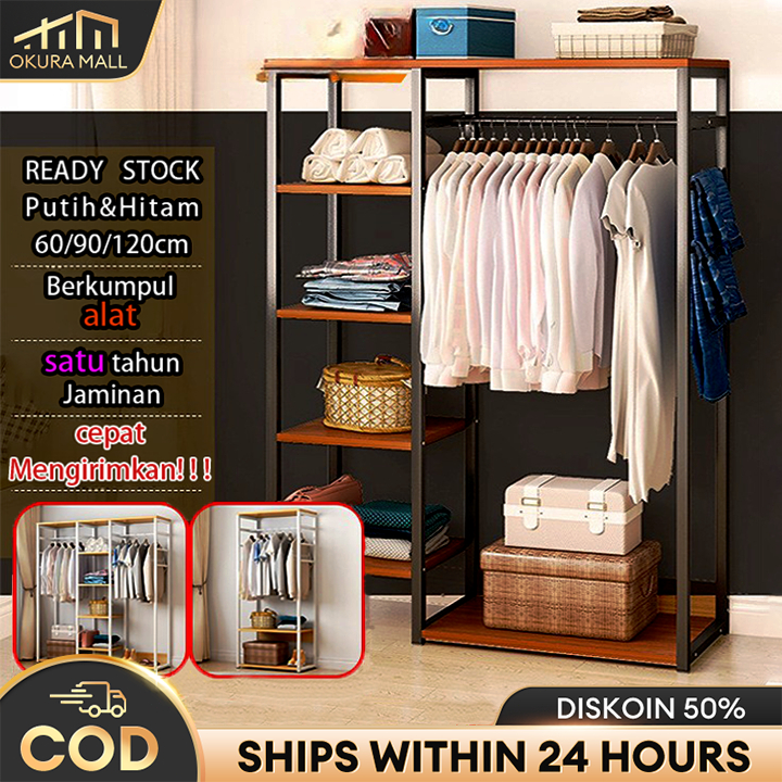 Jual OKURA Stand Hanger Rak Baju Gantung Rak Baju Rak Pakaian Rak ...