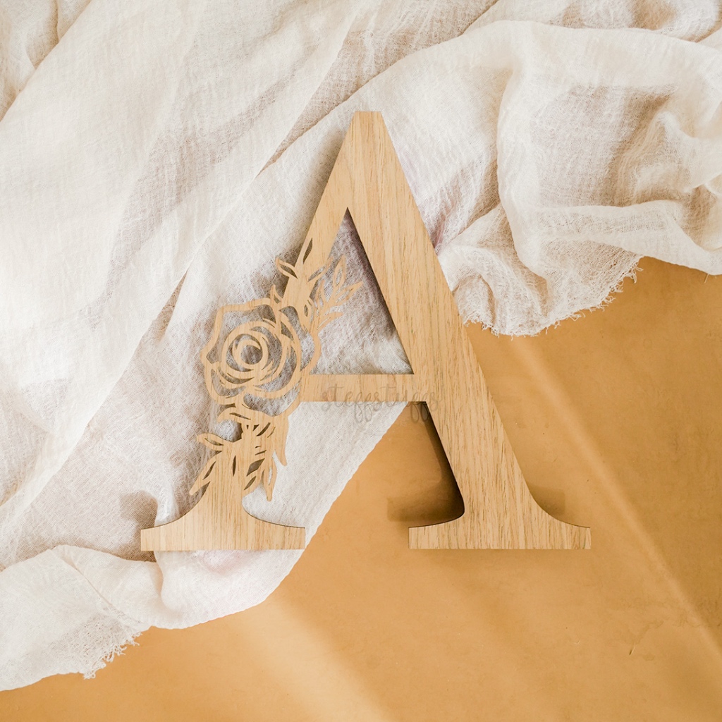 Jual FLORAL INITIAL PLAQUE | Hiasan Dinding Dekorasi Kamar Anak Nama ...