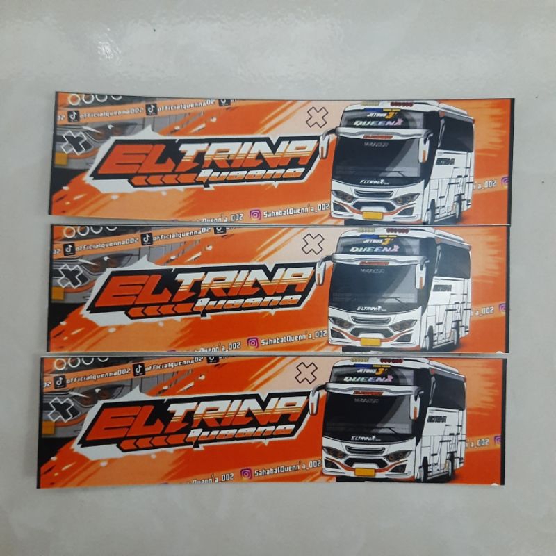 Jual 3pcs Sticker Bus Stiker Bis Anti Air Eltrina | Shopee Indonesia