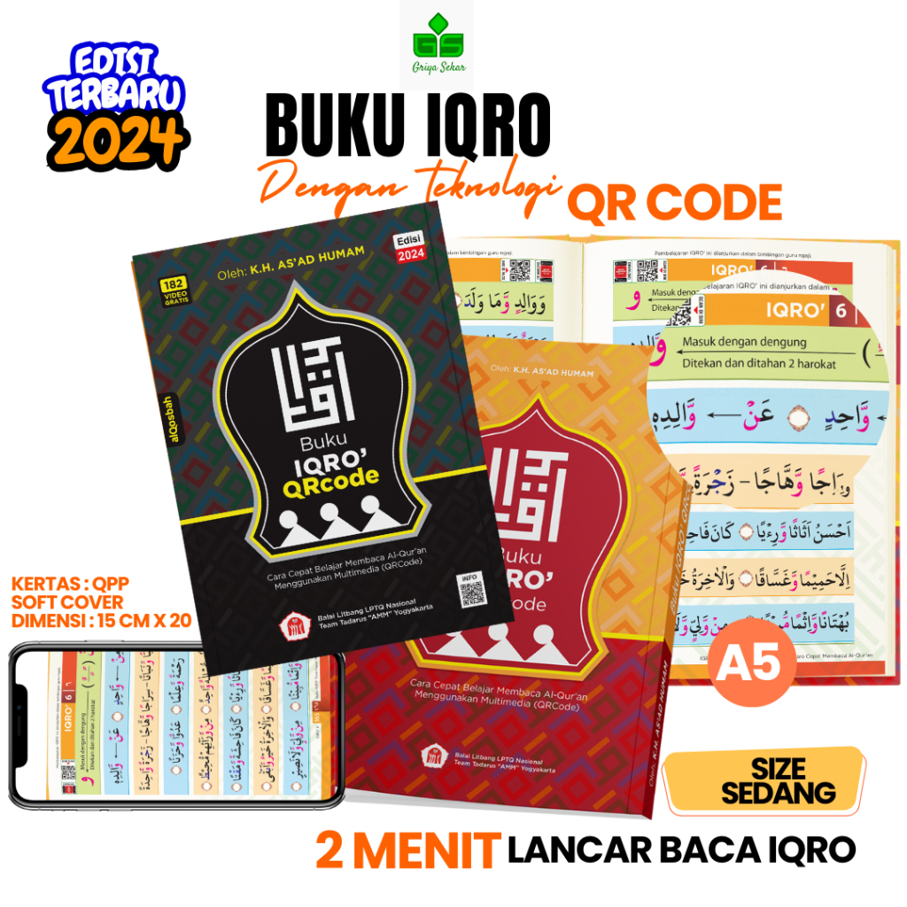 Jual Buku IQRO QR Code 6 Jilid Terbaru Edisi Tahun 2024 | Shopee Indonesia