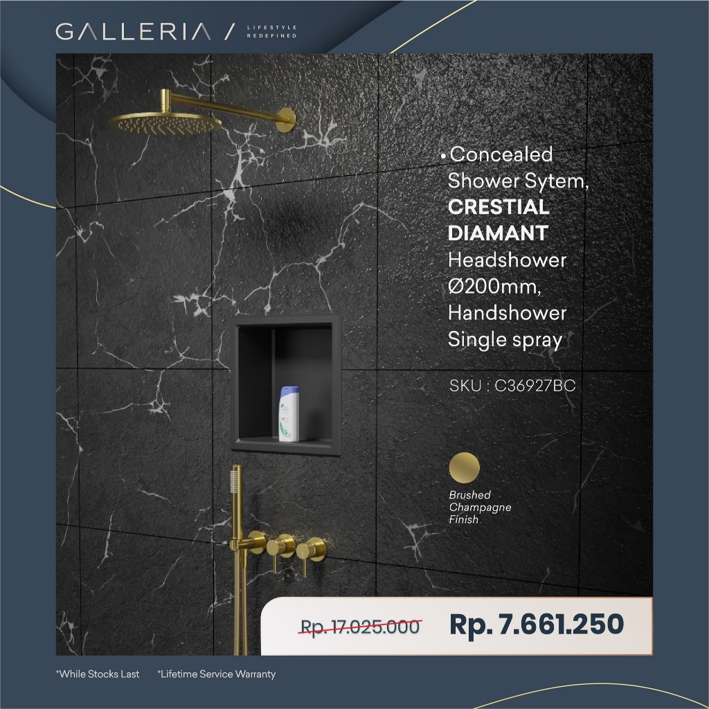 Jual Crestial Diamant Concealed Shower Set C36927BC / Shower Tanam ...