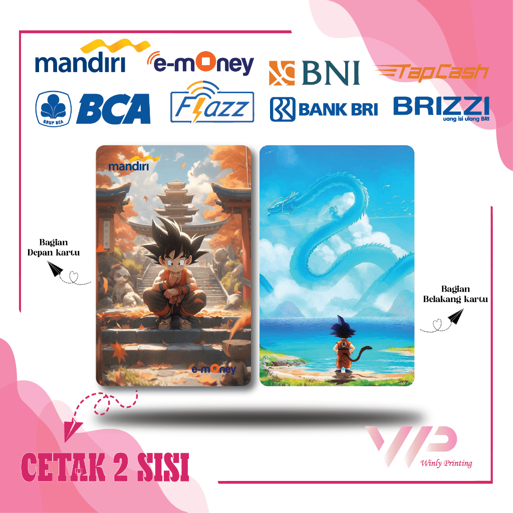 Jual KARTU EMONEY KARTUN GOKU DRAGON BALL ETOLL MANDIRI FLAZZ BCA GEN 2 ...