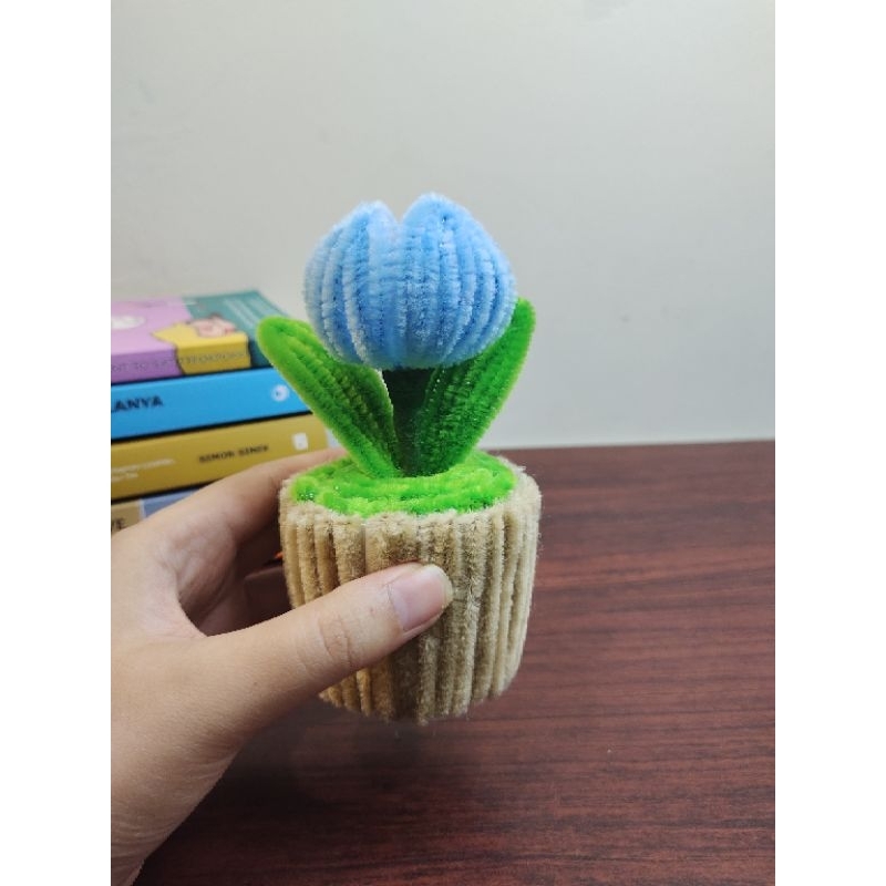 Jual Flower Pot Tulip mini pipe cleaner / Tulip Mini Kawat Bulu / Tulip ...