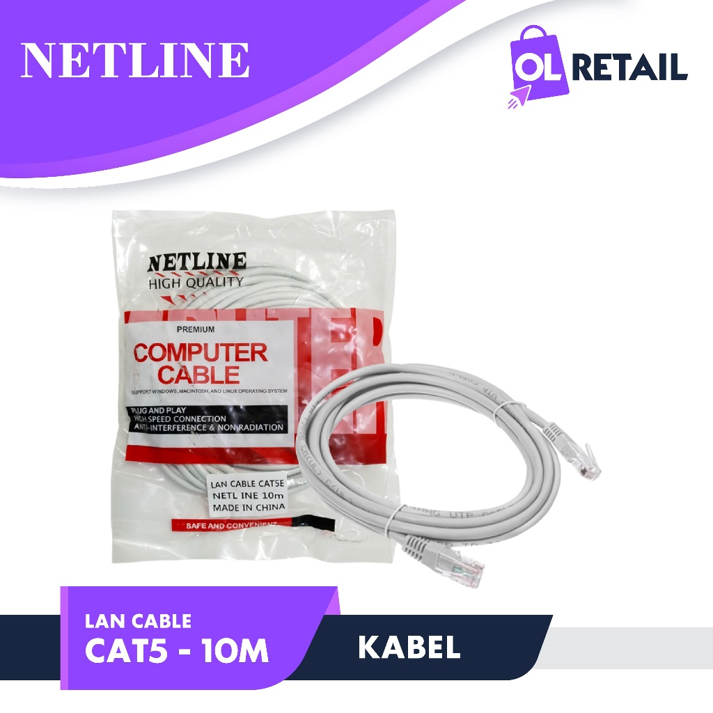 Jual Kabel LAN Netline Cat5 UTP 10 Meter | Shopee Indonesia