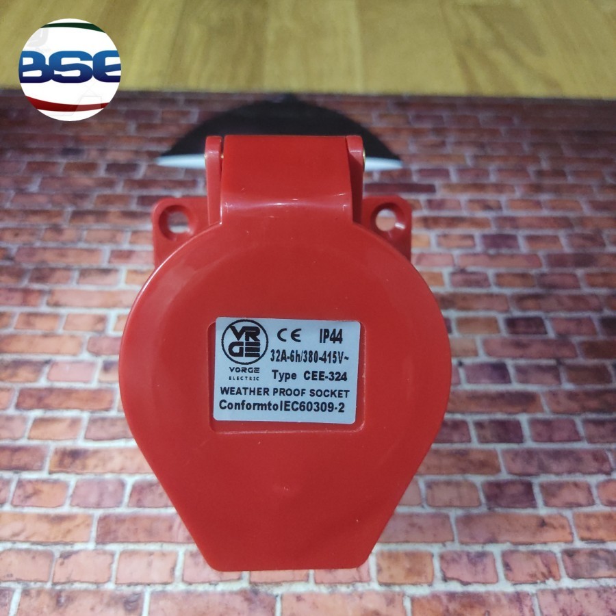 Jual Industrial Panel Mounting Socket 4Pole 4 Pole 32A CEE 324 4Pin 4 Pin 32 A Stop Kontak ...