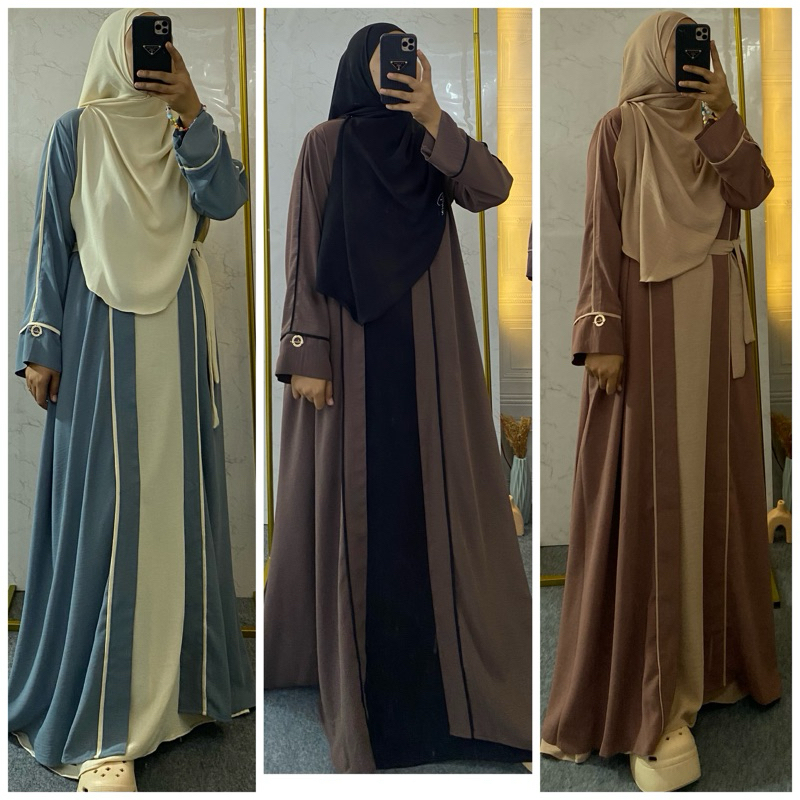 Jual MAFAZA SET DRESS gamis set HIJAB NEW‼️ABAYA set HIJAB | Shopee ...