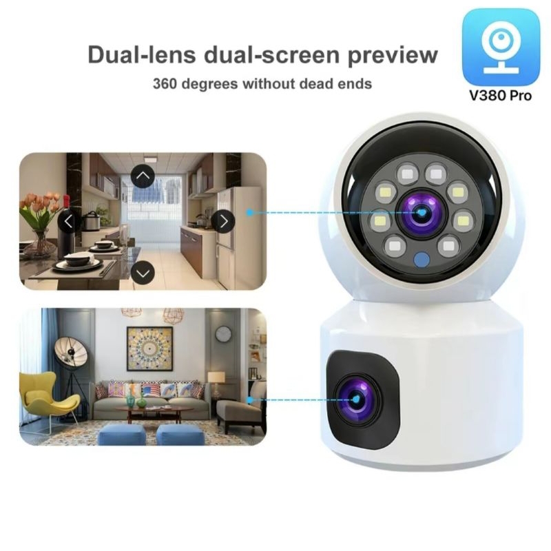Jual Cctv camera V380 jernih Dual camera Fokus& Putar 8mp 1080 Hasil ...