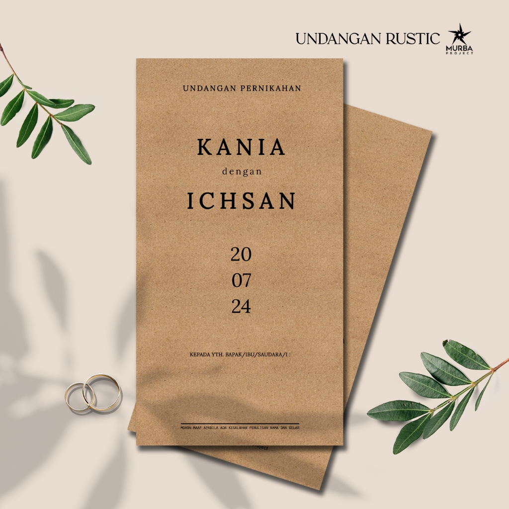 Jual Undangan Pernikahan Simple Minimalis | Undangan Aesthetic Rustic ...