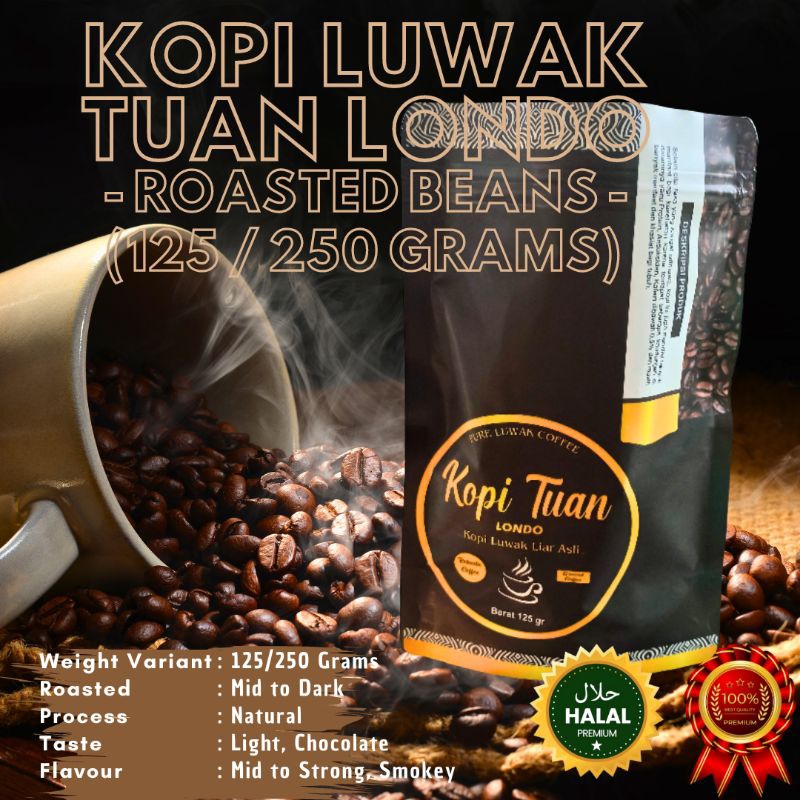 Jual Kopi Luwak Asli Robusta Premium Roasted Beans (Biji Kopi Sangrai ...