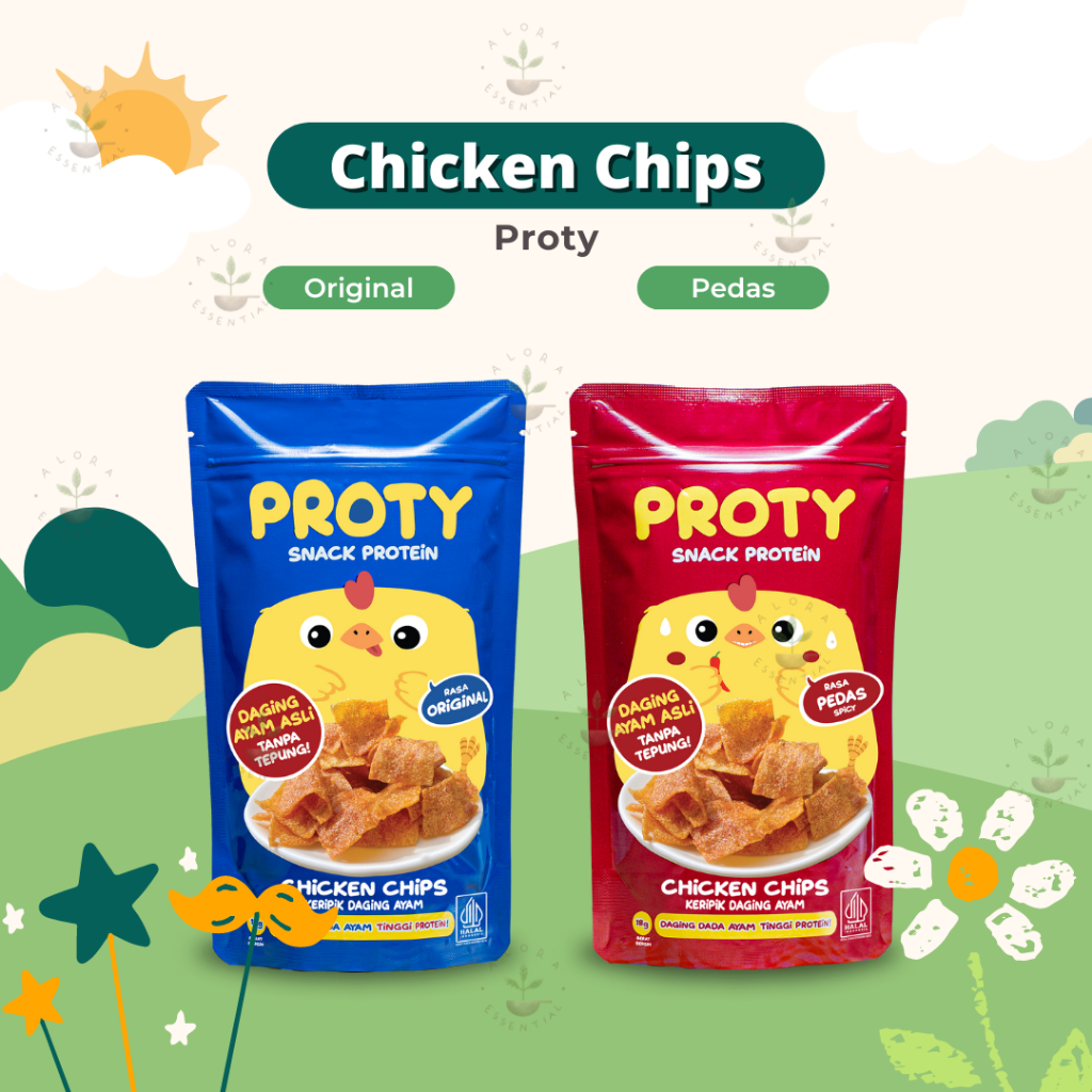 Jual PROTY Chicken Chips - Keripik Daging Ayam Krispi - Snack Cemilan ...