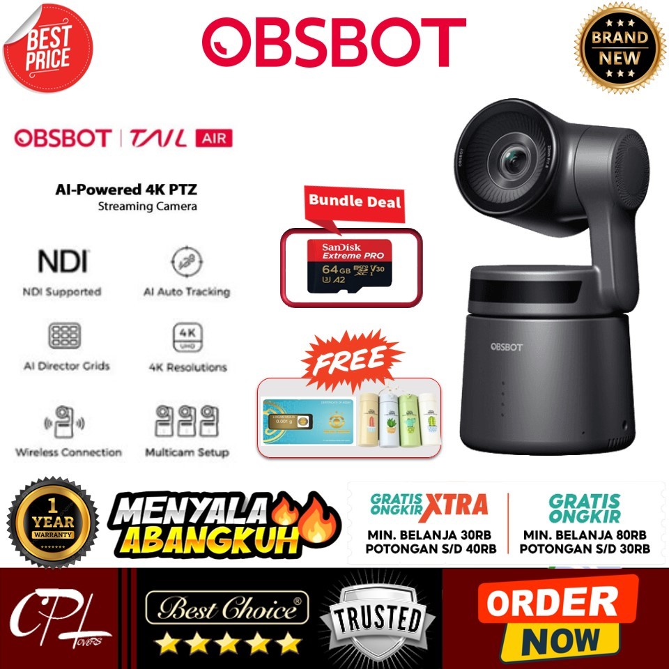 Jual OBSBOT Tail Air AI-Powered 4K PTZ Streaming Camera | Shopee Indonesia
