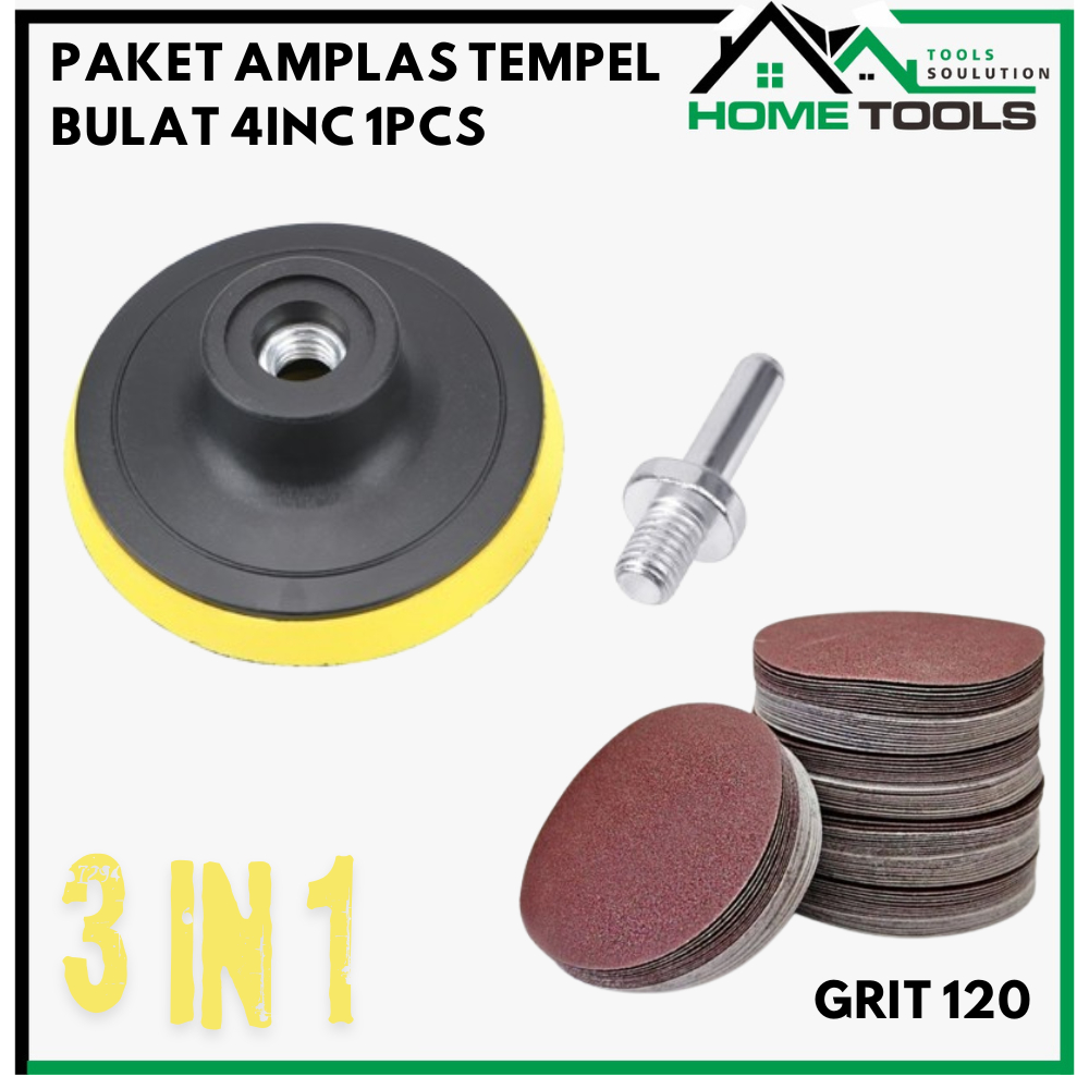 Jual Paket Lengkap Tatakan Amplas Bulat 4inc Mata Gerinda Pad Amplas ...