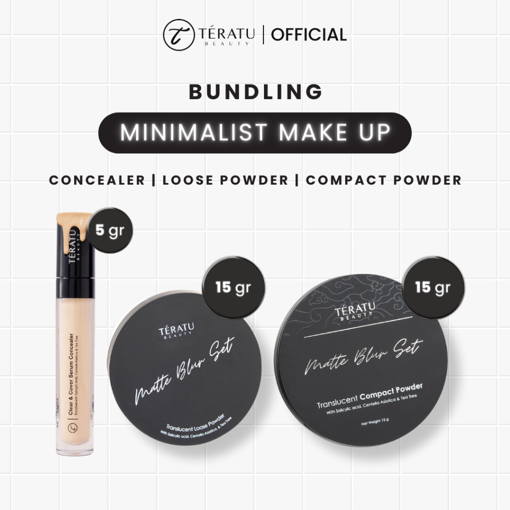 Jual TERATU BEAUTY Paket Makeup Acne Prone Skin (Clear & Cover Serum ...