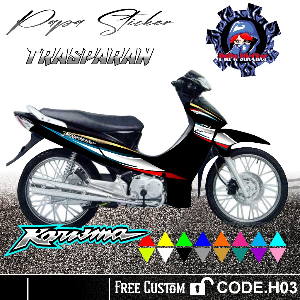 Jual Transparan Striping KARISMA 125 STICKER MOTIF API MEDUSA ...