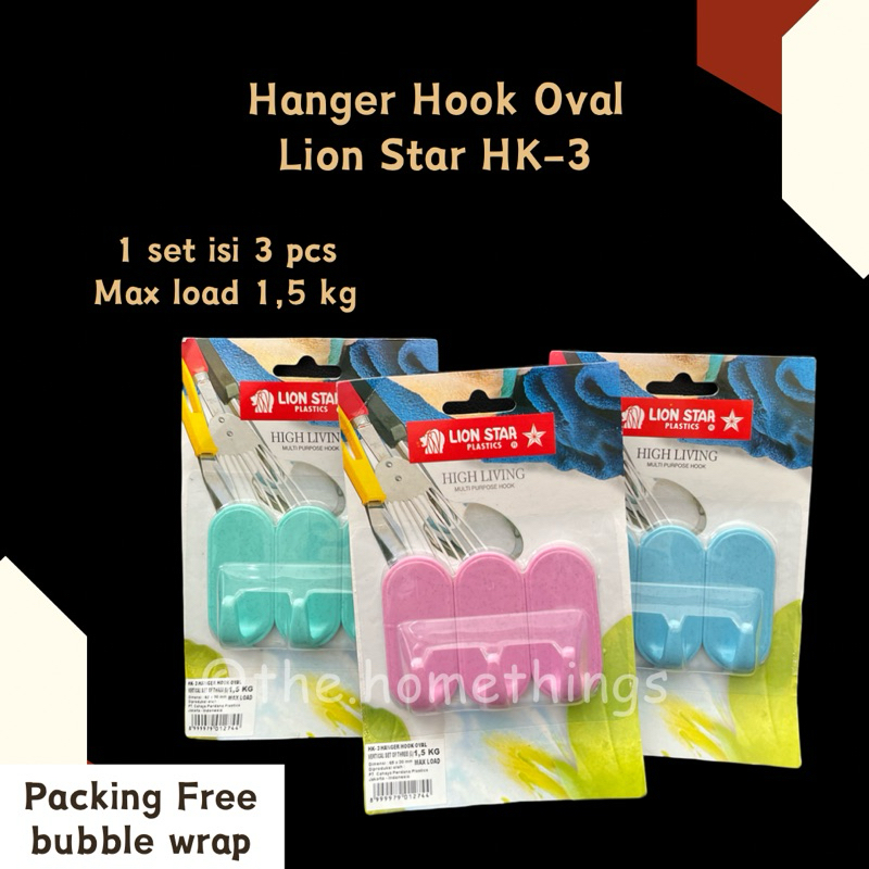 Jual @the.homethings - HANGER HOOK OVAL LION STAR HK-3 1 PACK ISI 3 PCS ...