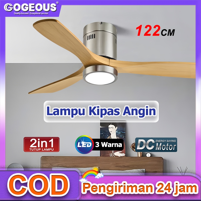 Jual 48inch lampu kipas angin gantung plafon remote tiga bilah bisu ...