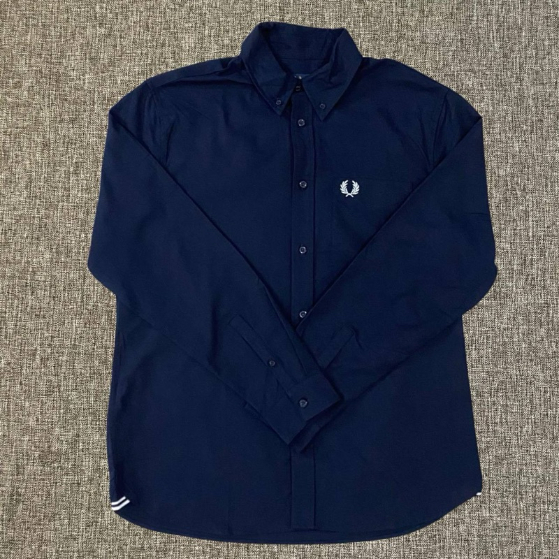 Jual Fred Perry Oxford Long Sleeve Shirt Navy Original / Kemeja Fred ...