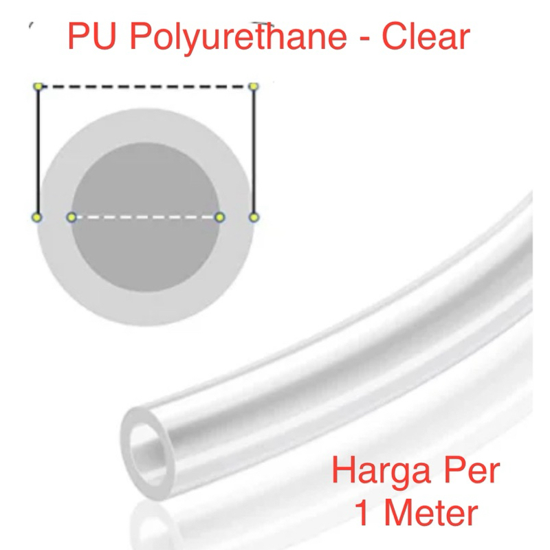 Jual Selang Angin PU Transparant Clear 8x5mm OD 8mm x ID 5mm PolyUrethane Harga Per Meter ...