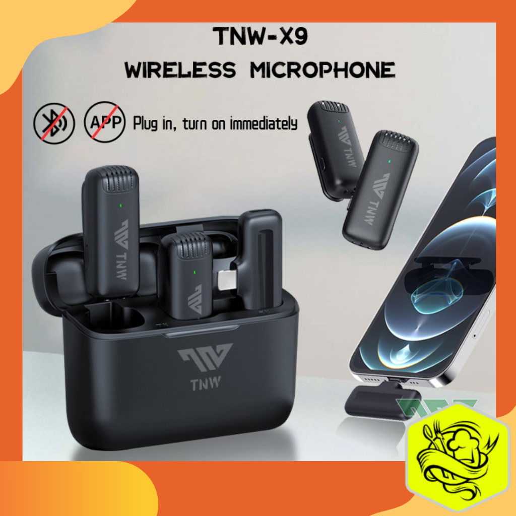 Jual TNW-X9 Wireless Dual Lavalier Microphone Plug & Play Lapel Mic ...