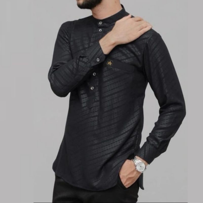 Jual BAJU KURTA PREMIUM SPESIAL ORIGINAL HITAM LENGAN PANJANG BAJU ...