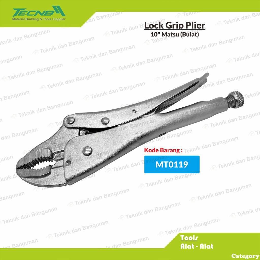 Jual Tang Buaya Jepit Bais Vice Grip Locking Plier 10" Bulat Bengkok ...