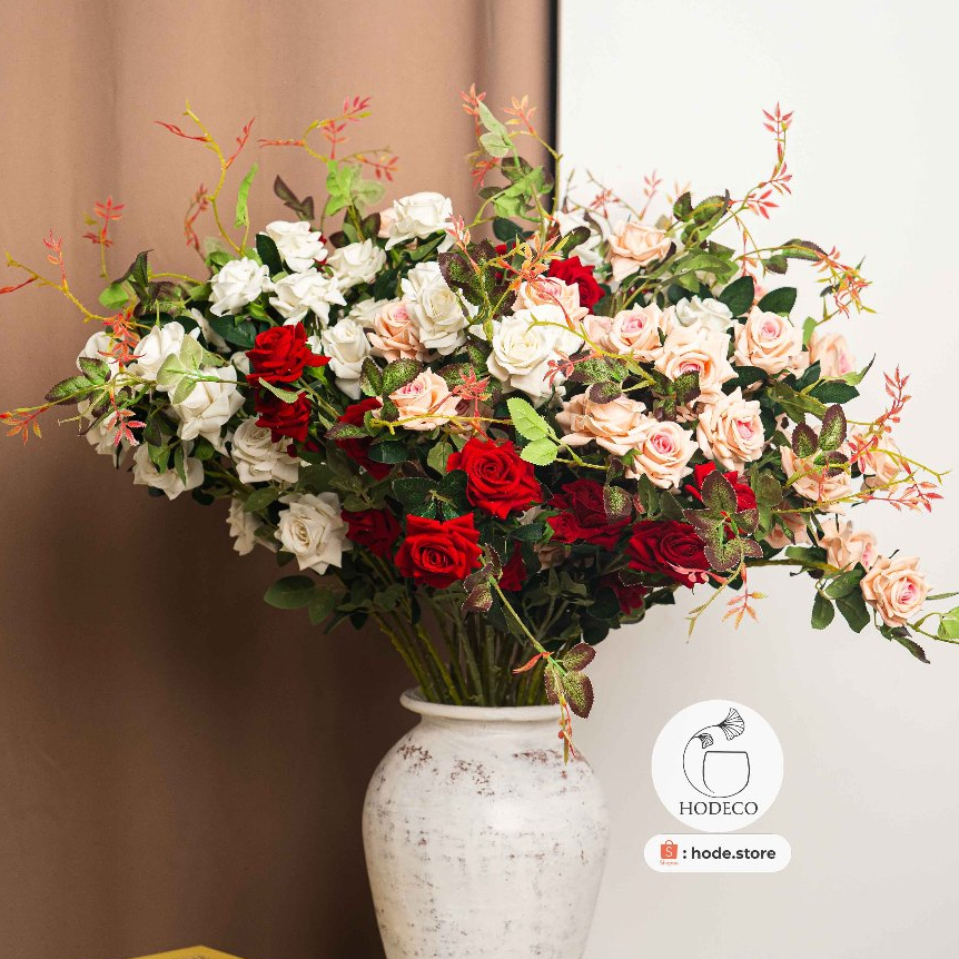 Jual Bunga mawar rose 5 head artificial premium tinggi 82cm dekorasi ...