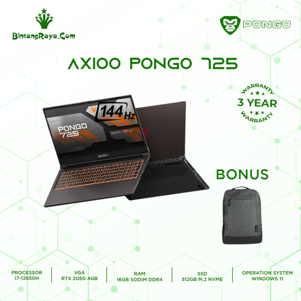 Jual Laptop Axioo Pongo 725 I7-12560H 16GB SSD 512GB RTX2050 4GB ...