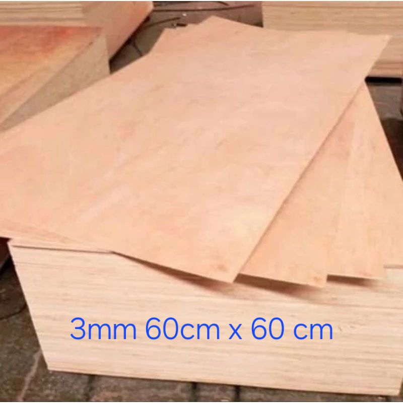 Jual PAPAN KAYU TRIPLEK / MULTIPLEK 3MM MERANTI CAMPUR UKURAN 60 x 60 ...