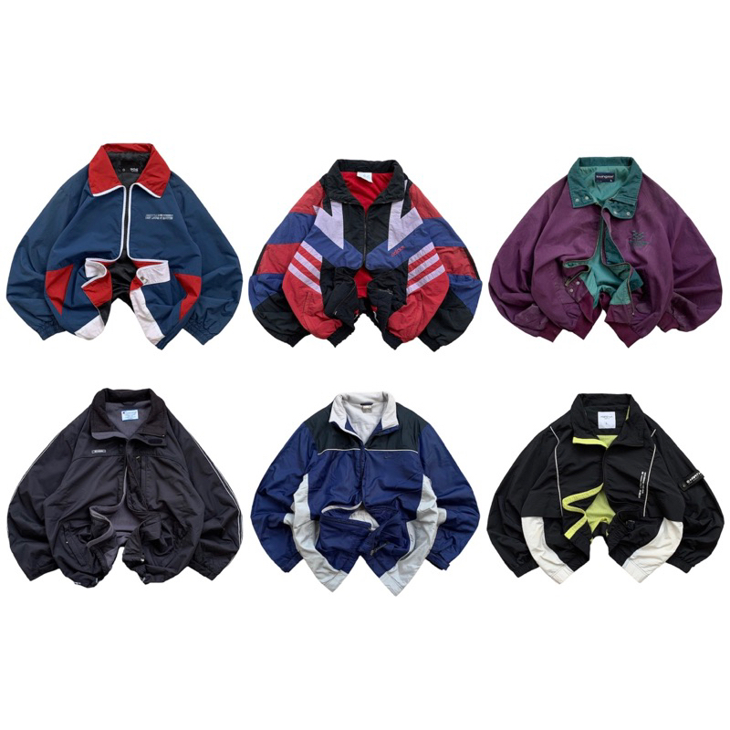 Jual Windbreaker colorblock jaket vintage big logo | Shopee Indonesia