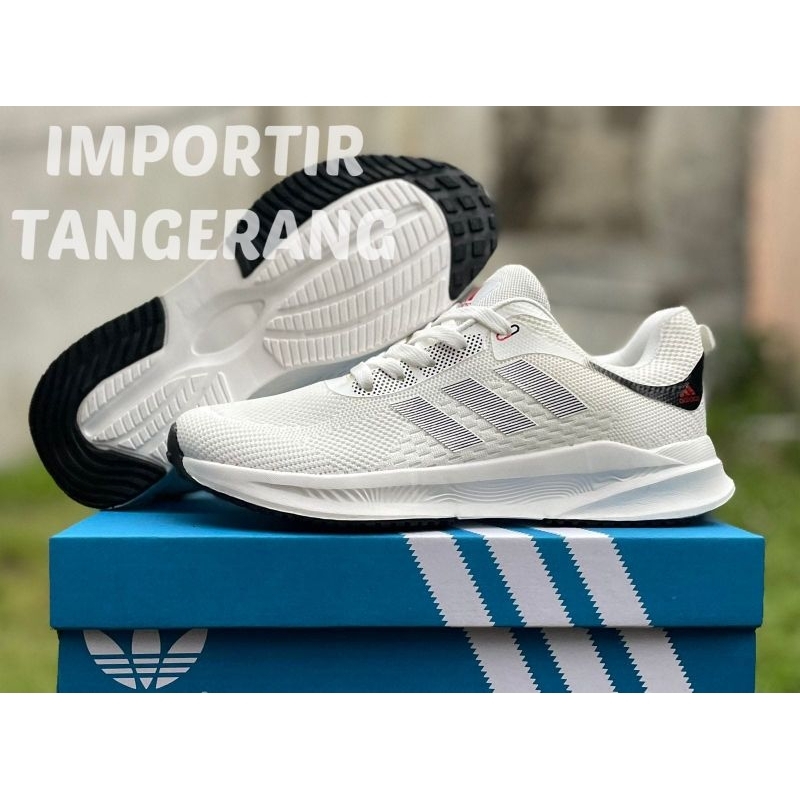 Jual SEPATU RUNING PRIA OLAHRAGA LARI ADS BLACK WHITE RUNNING COWOK ...