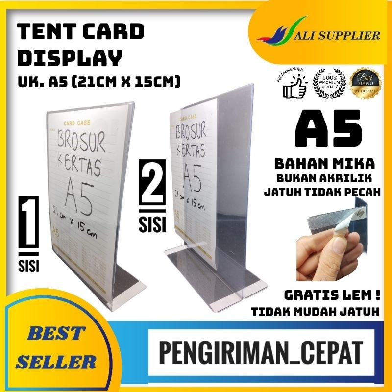 Jual TENT CARD A5 / TEMPAT BROSUR A5 / BUKAN AKRILIK A5 / STAND PROMOSI ...