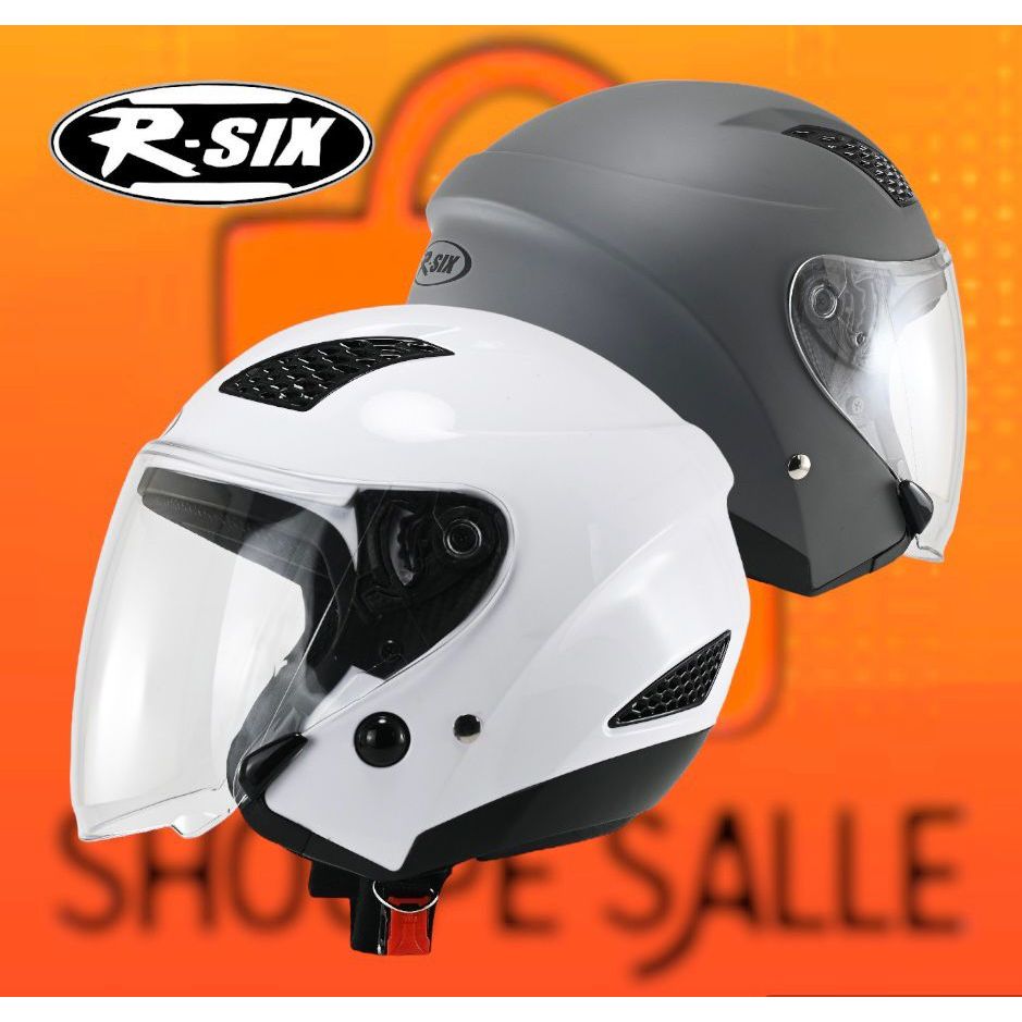 Jual HELM HALF FACE Terbaru R-SIX KIRANA Solid_Helm Dewasa Pria/ Wanita ...