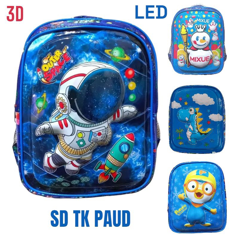 Jual TAS SEKOLAH ANAK 3D LED EMBOS GAMBAR TIMBUL LAKI LAKI SD TK PAUD BERAGAM KARAKTER | Shopee ...