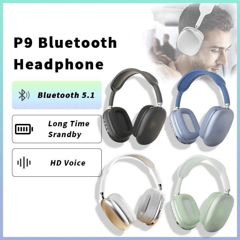 Jual Headphone Bluetooth P9 Wireless Headset Gaming Hifi Stereo Bass ...