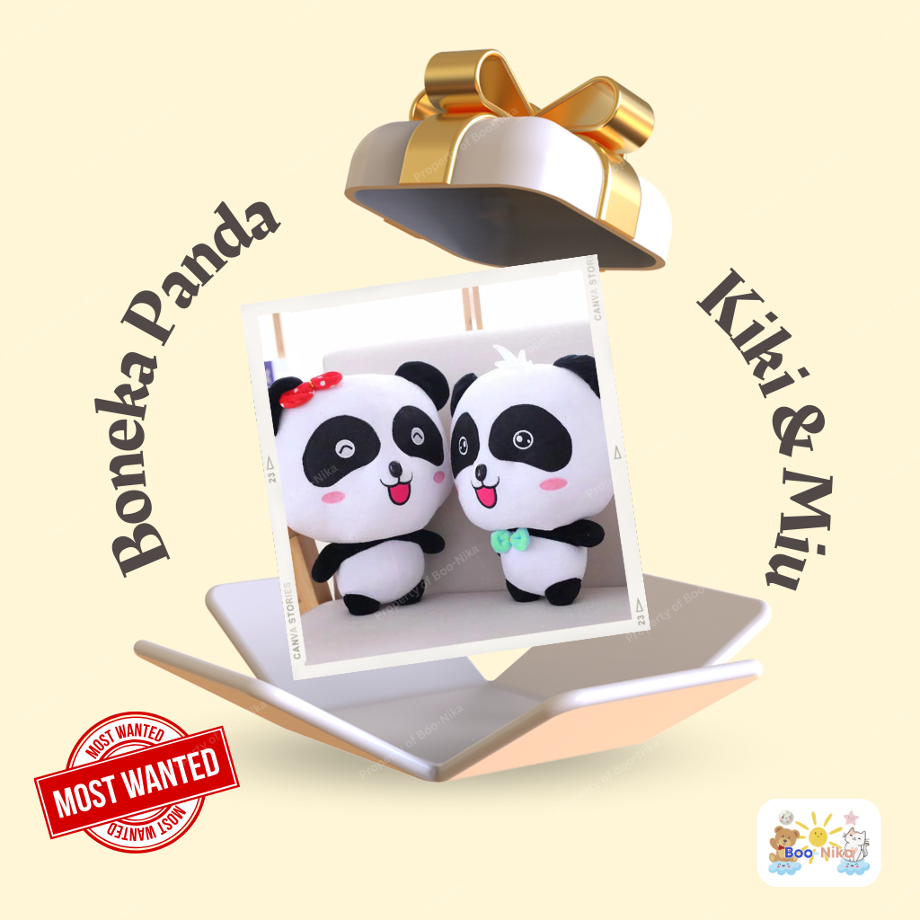 Jual Boo-Nika Official Bantal Panda Kiki & Miu-Miu - Cocok buat kado ...