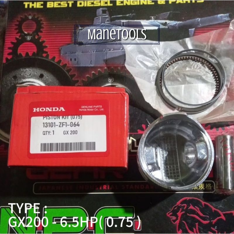 Jual ORIGINAL PISTON ASSY KIT | HONDA GX200 - 6.5HP ( OVERSIZE 0.75 ) UNTUK MESIN DIESEL ...
