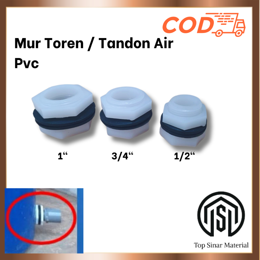 Jual Mur Toren Torn Mur Tandon 1/2 Inci 3/4 Inci 1 Inci V Ring Tangki ...